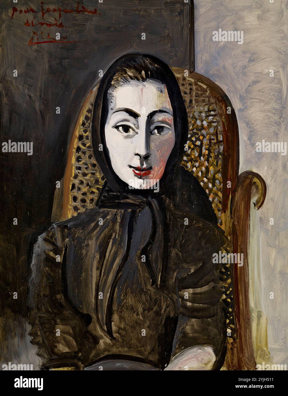 Jacqueline avec une Écharpe Noire (Jacqueline with a Black Scarf ...