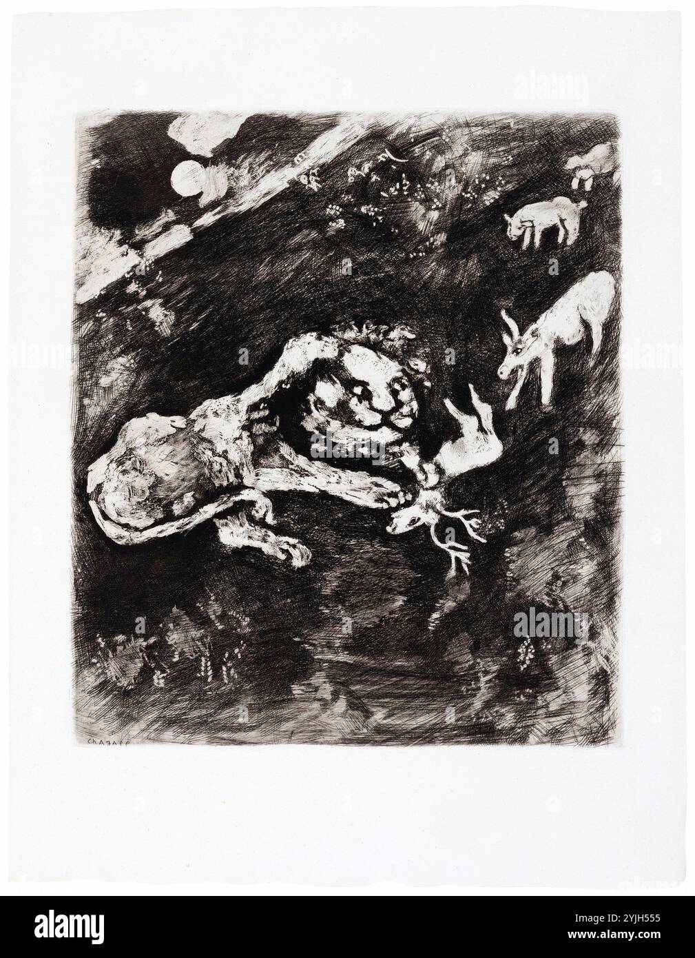 Fables de La Fontaine. Museum: PRIVATE COLLECTION. Author: MARC CHAGALL ...