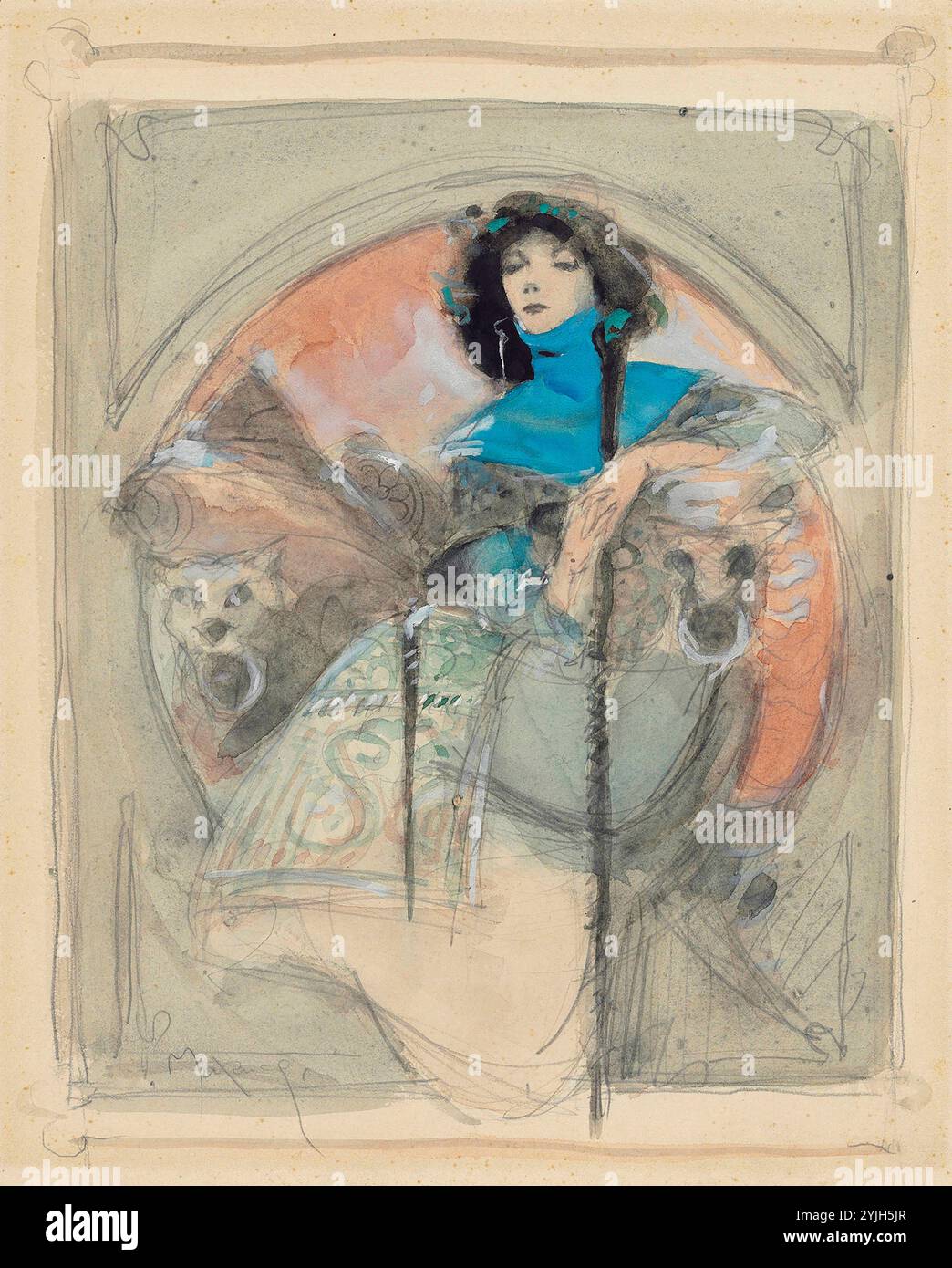 Portrait of Sarah Bernhardt (1844-1923). Museum: PRIVATE COLLECTION ...