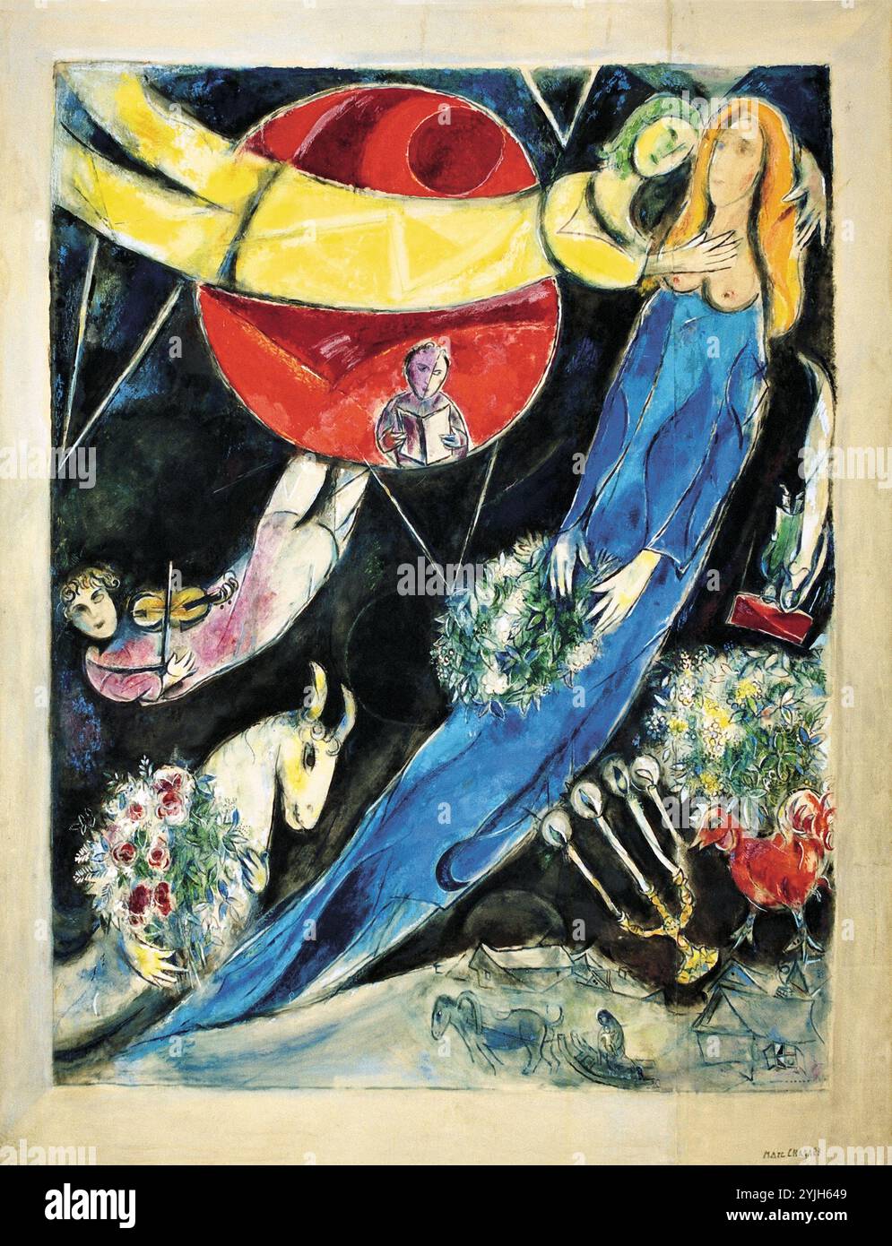 Red and Black World. Museum: PRIVATE COLLECTION. Author: MARC CHAGALL Stock Photo - Alamy