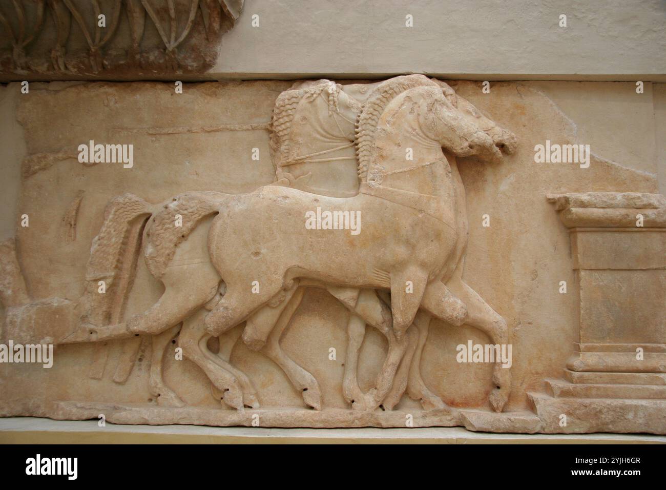 Delphi, Phocis. Greece. North frieze of the Treasury of the Siphnians ...