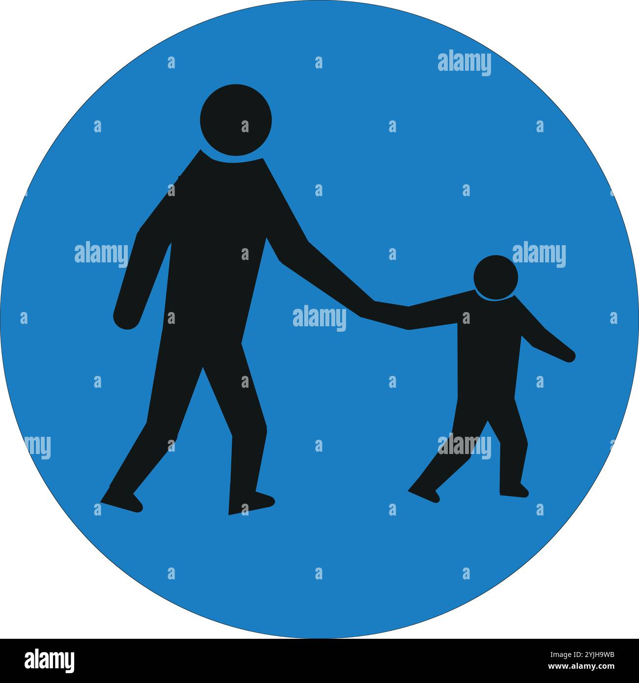 Irish round sign on white background with red border: crosswalk Stock ...