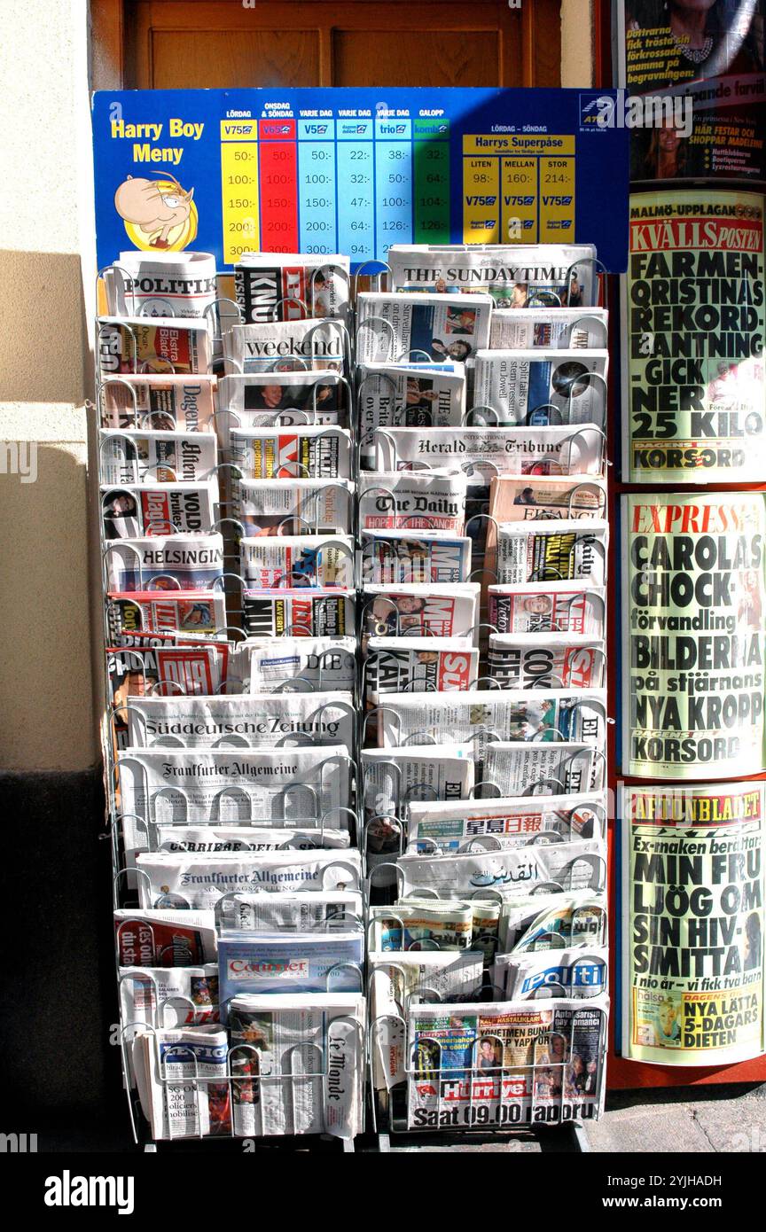 Newspaper stands Kiosk in Malmø Sweden March 7,2006 Stock Photo - Alamy