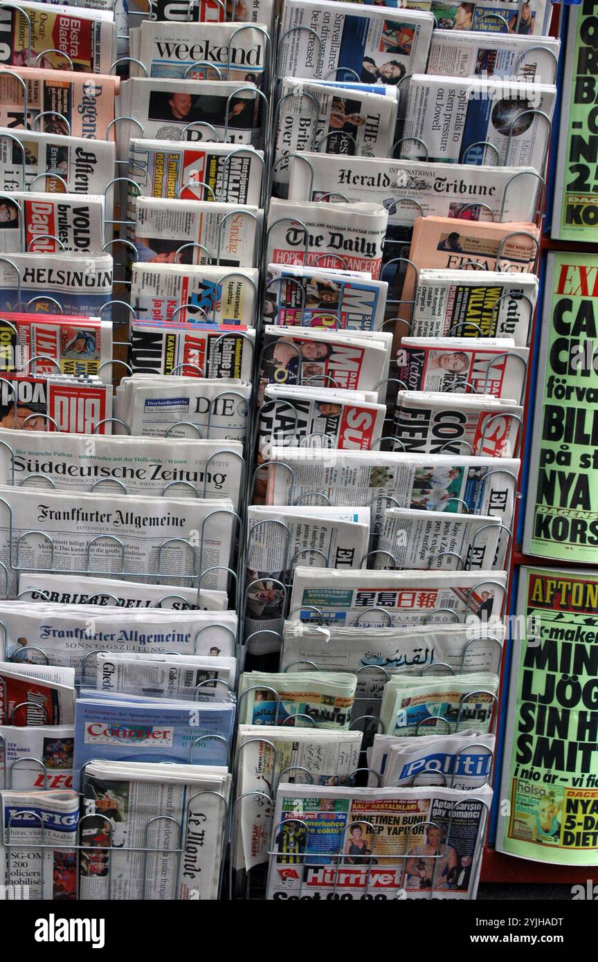 Newspaper stands Kiosk in Malmø Sweden March 7,2006 Stock Photo - Alamy