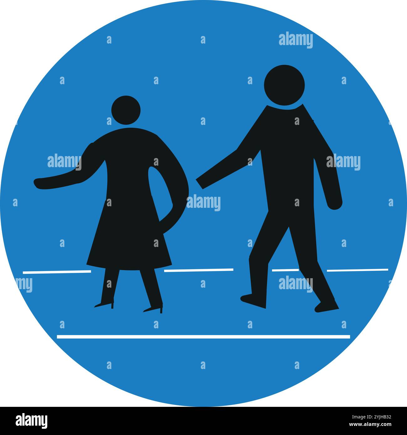 Irish round sign on white background with red border: crosswalk Stock ...