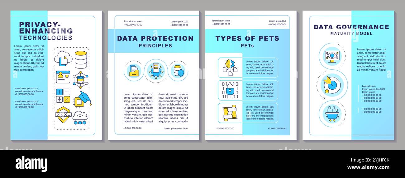 Privacy Enhancing Technologies Blue Gradient Brochure Template Stock