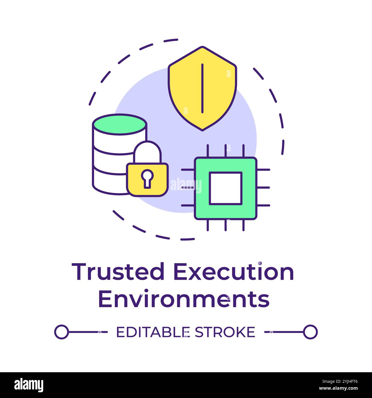 Trusted execution environments multi color concept icon Stock Vector ...