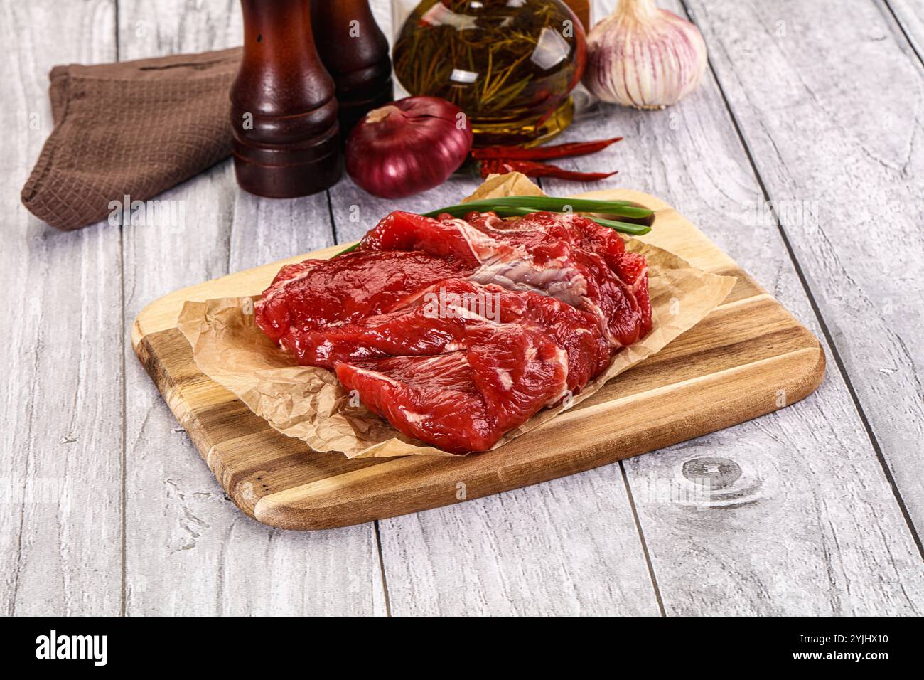 Raw beef meat piece for cooking Stock Photo - Alamy
