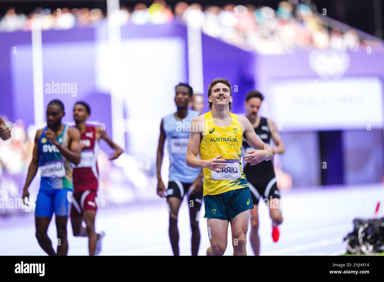 Peyton Craig participating in the 800 meters at the Paris 2024 Olympic ...