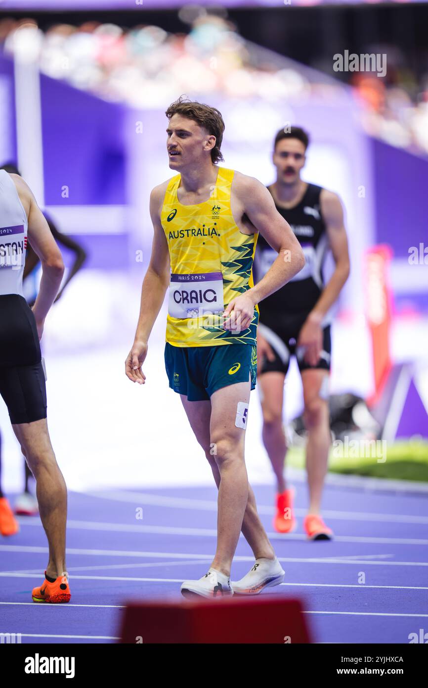 Peyton Craig participating in the 800 meters at the Paris 2024 Olympic ...
