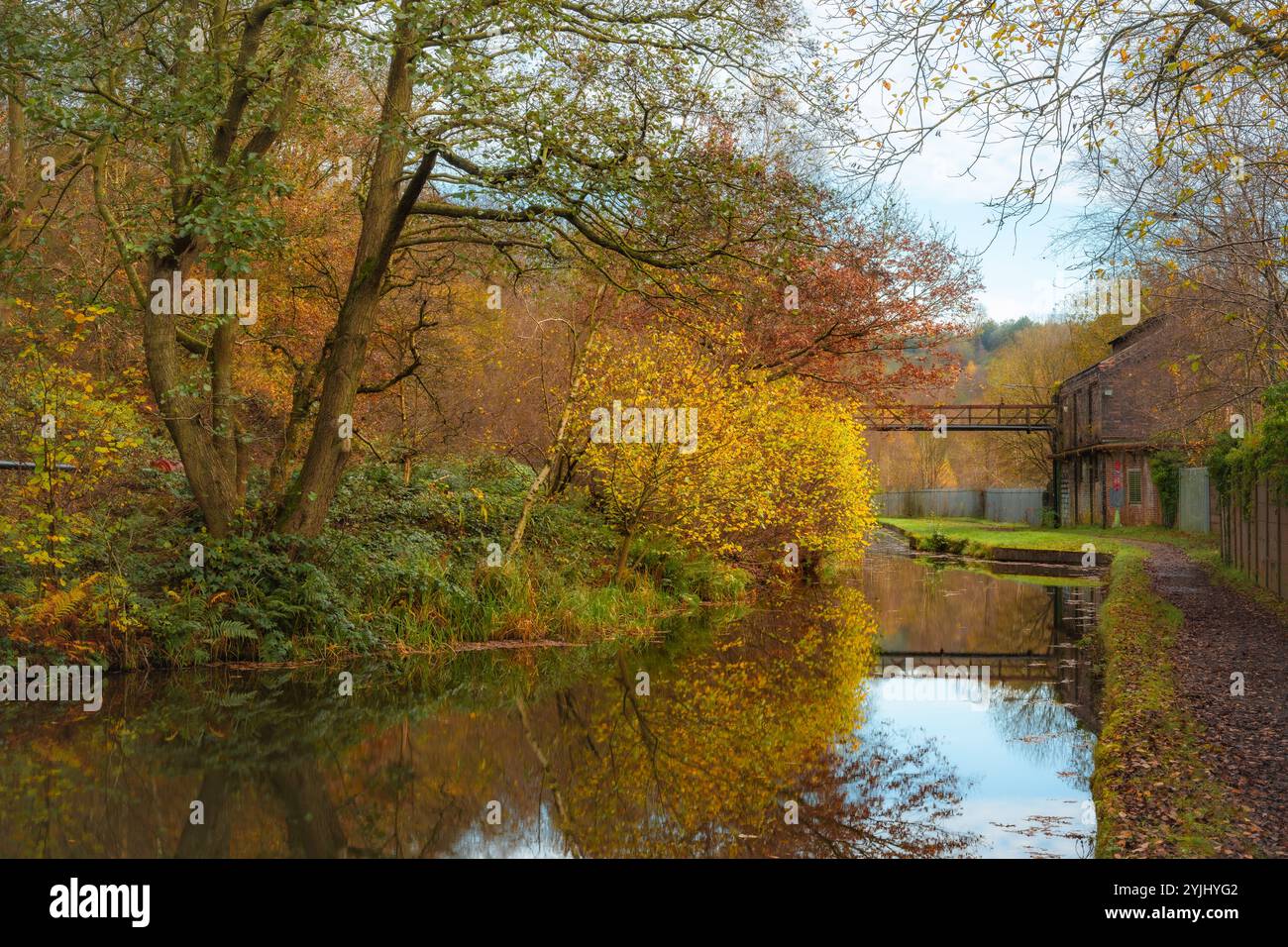 Rural industrial heritage remains along the Caldon canal waterway near ...
