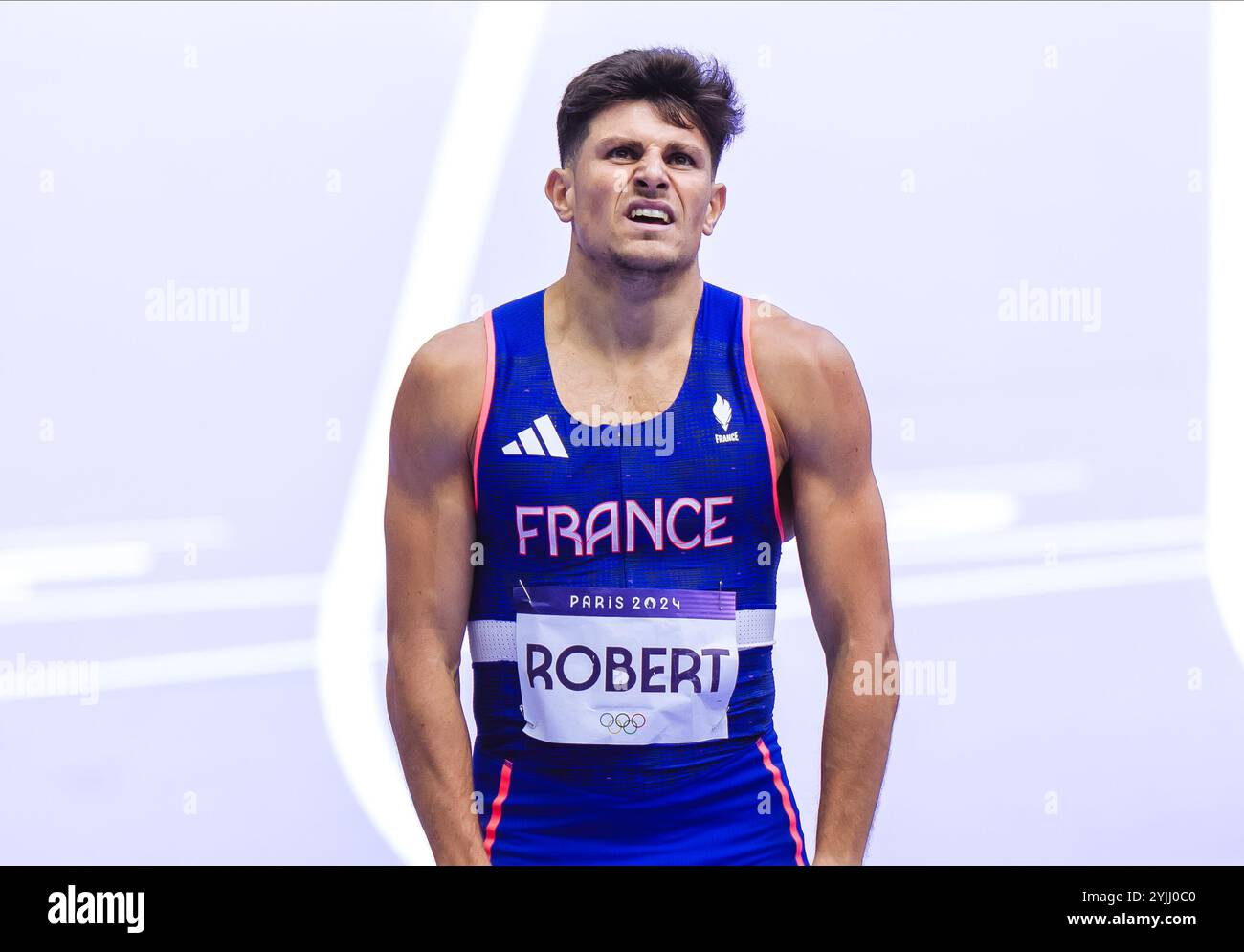Benjamin Robert participating in the 800 meters at the Paris 2024 ...