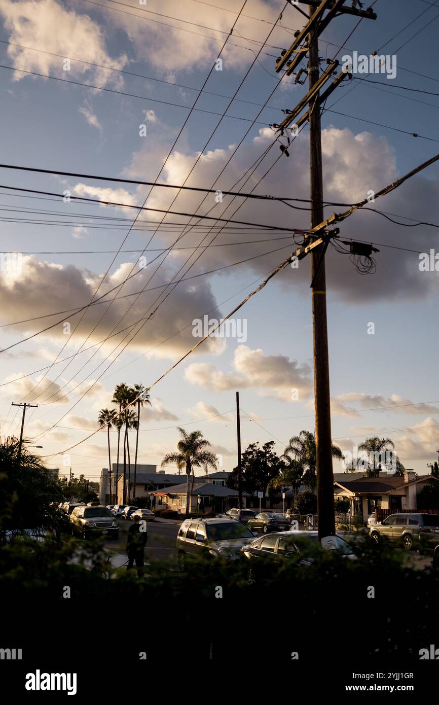 Street View in North Park San Diego on an Autumn Evening Stock Photo ...