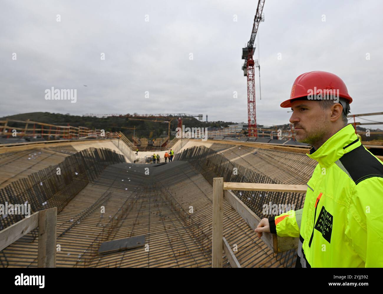Deputy Mayor Zdenek Hrib attends journalist tour of the construction ...