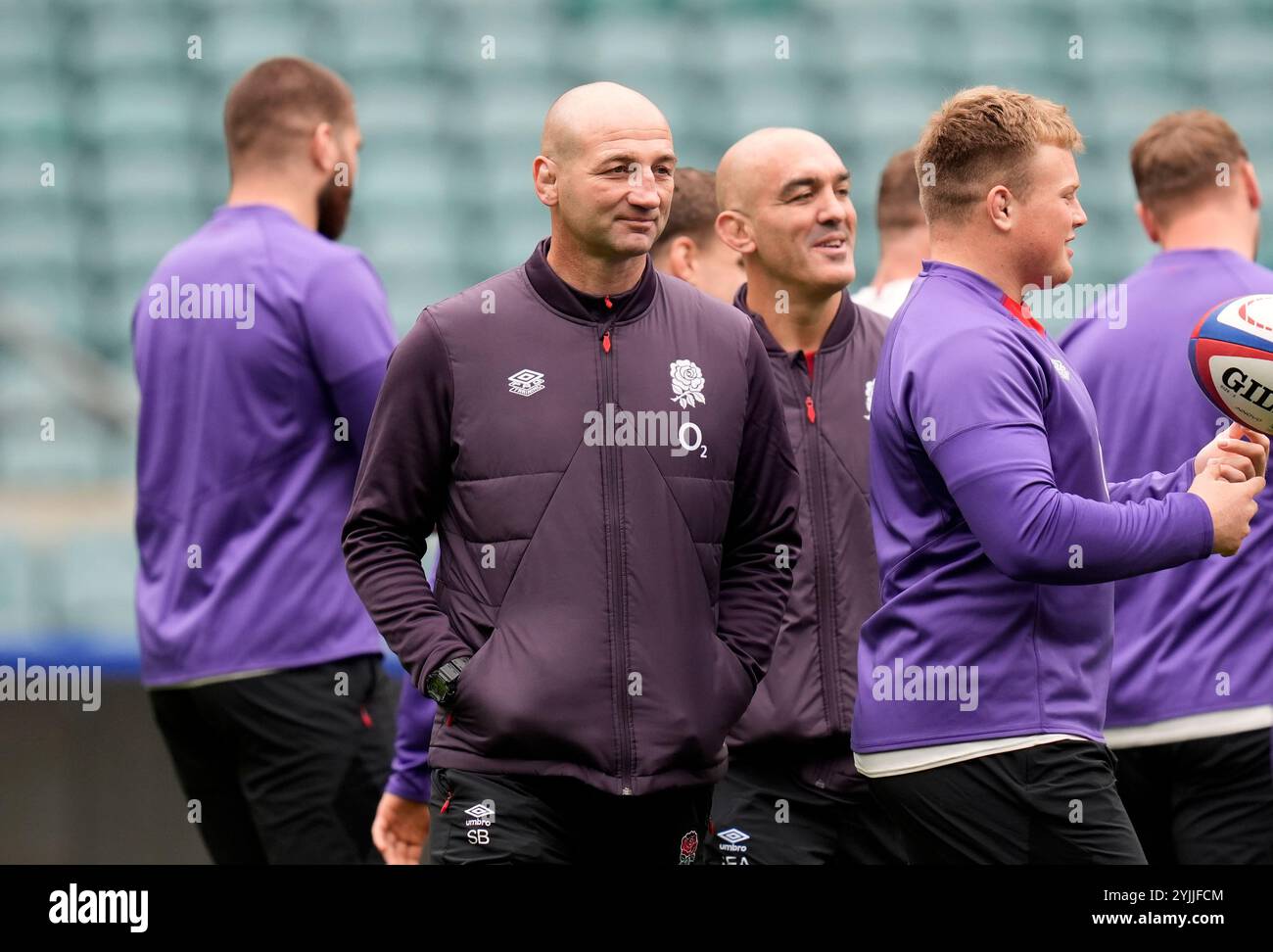England head coach Steve Borthwick during a team run at the Allianz ...