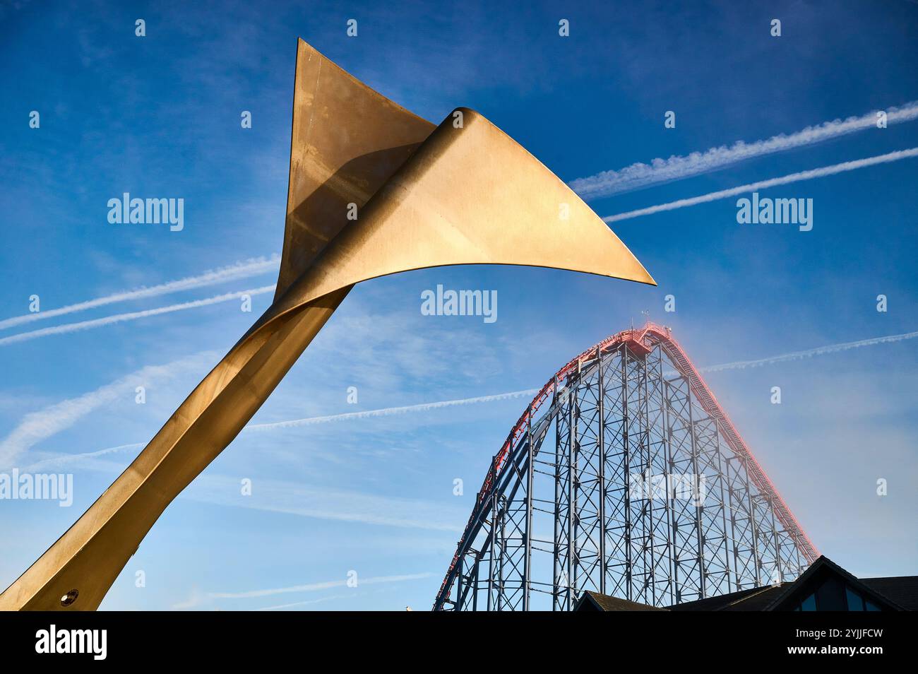 Early morning mist clears from blackpool seafront to reveal aircraft ...