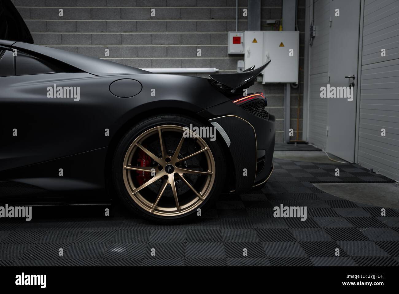 Close Up of McLaren 720S Rear in Industrial Indoor Setting Stock Photo ...