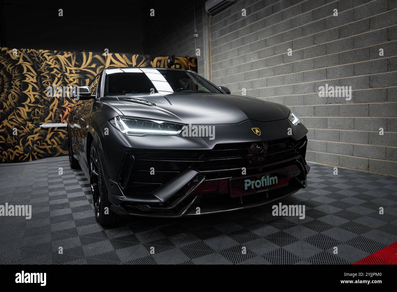 Close Up of Lamborghini Urus Performante in Luxury Showroom Stock Photo ...