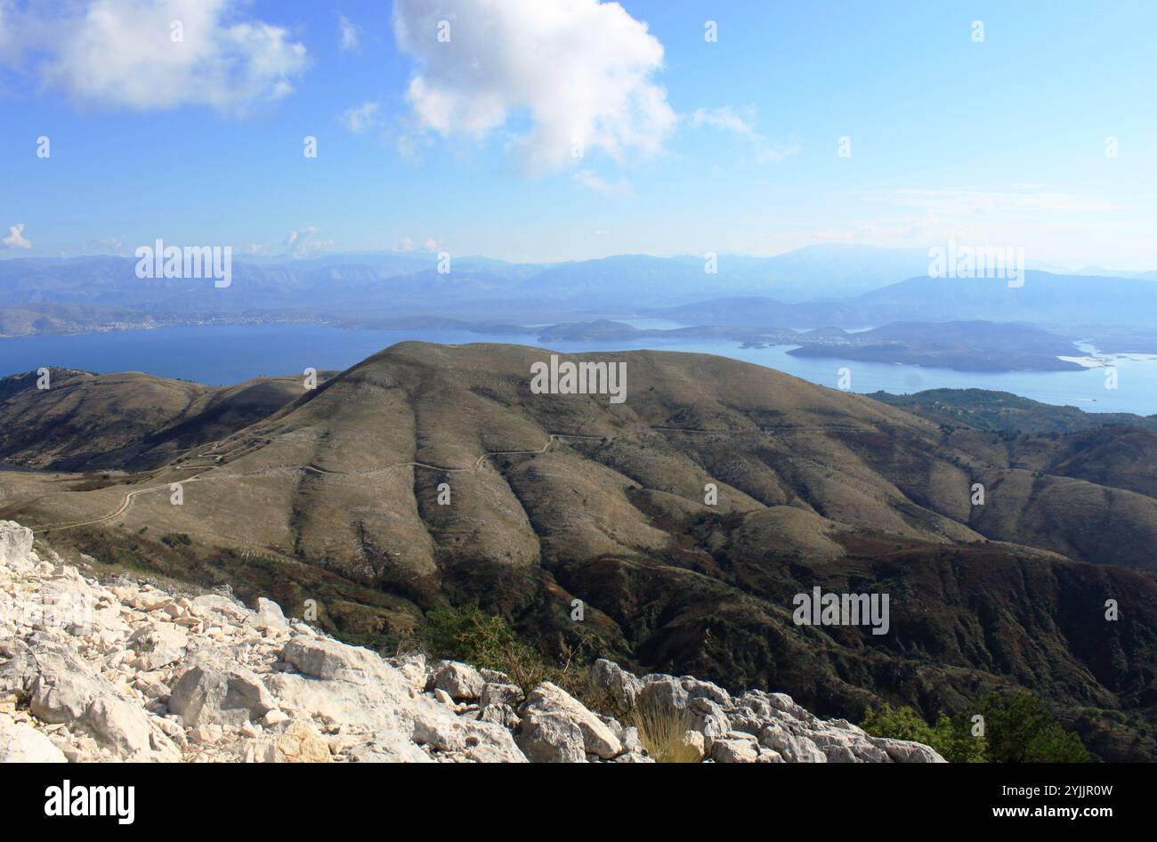 On top of pantokrator, the highest peak of corfu. The view allows to ...