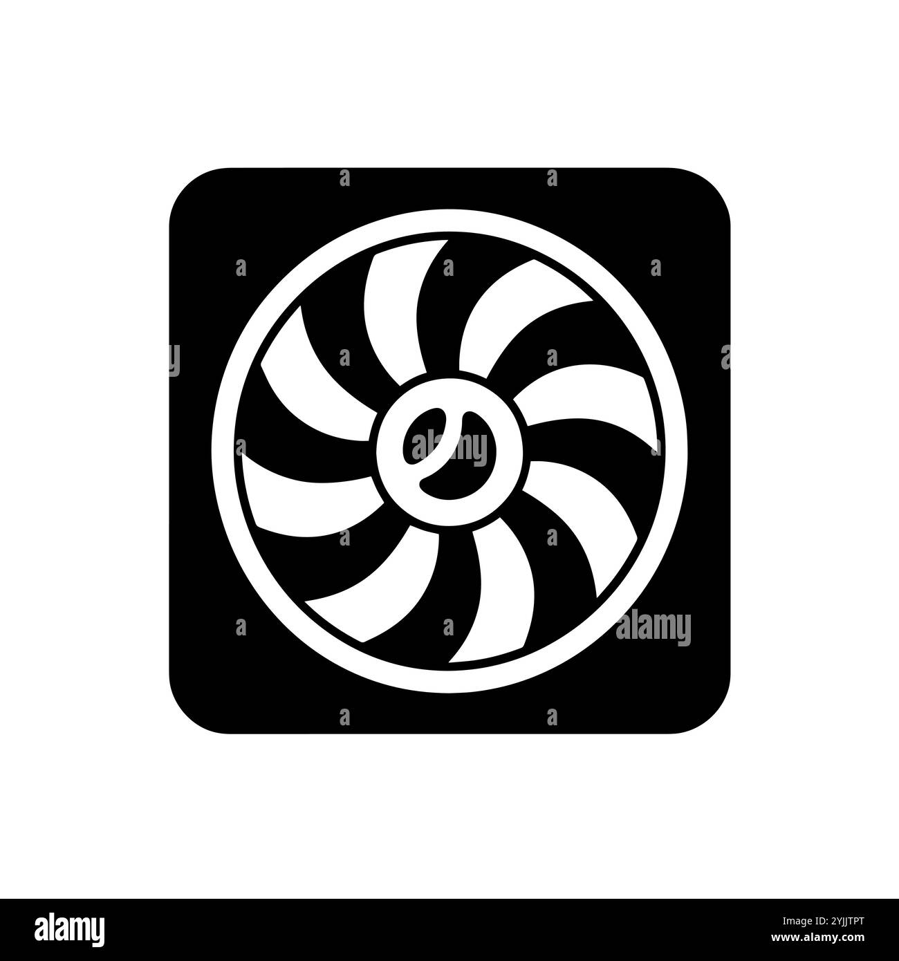 Black and White Icon of Computer Cooling Fan Stock Vector Image & Art ...