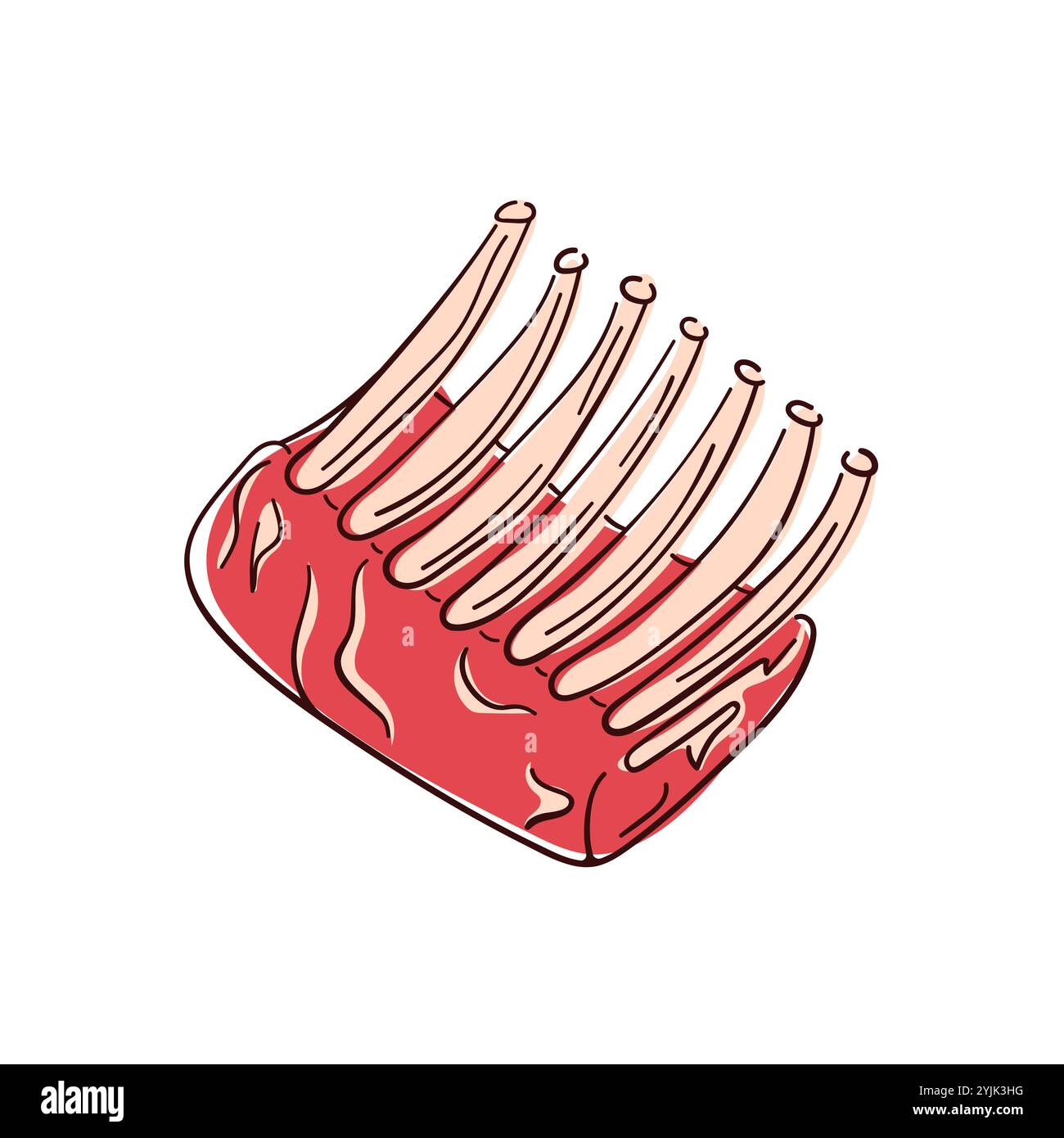 Bone in beef chop Stock Vector Images - Alamy