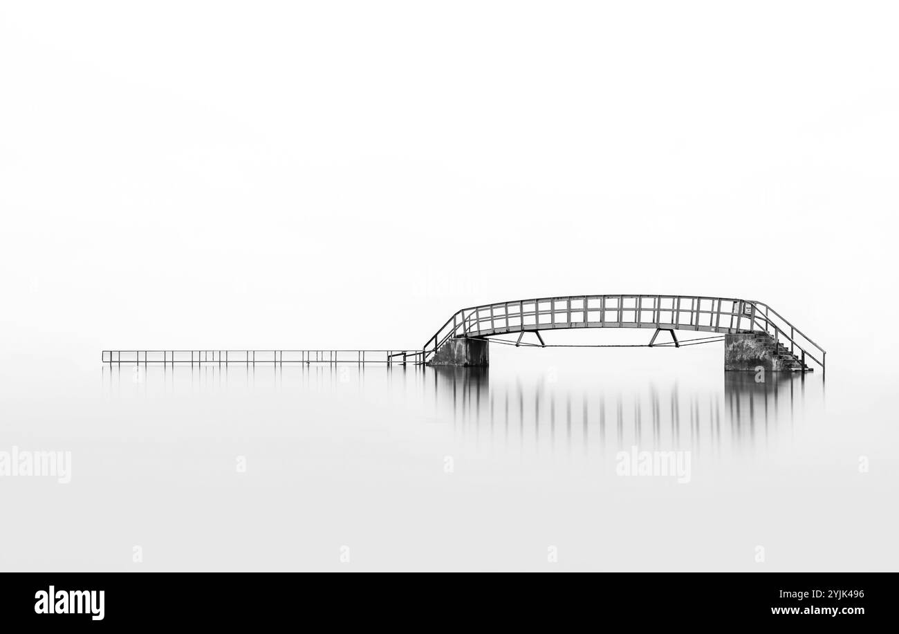 The bridge to nowhere, Belhaven beach Stock Photo - Alamy