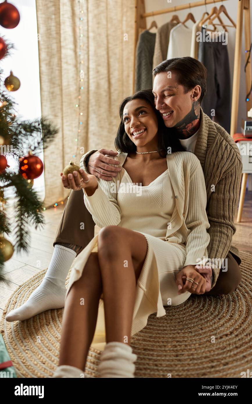 Two people exchange warmth and affection while celebrating the joy of ...