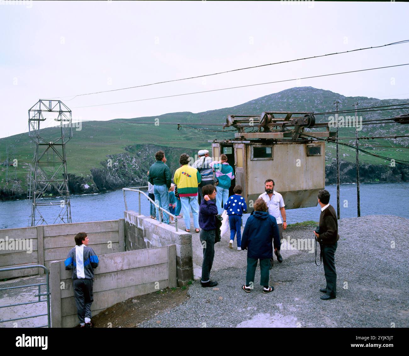 Ireland. County Cork. Tourists boarding Dursey Island cable car Stock ...