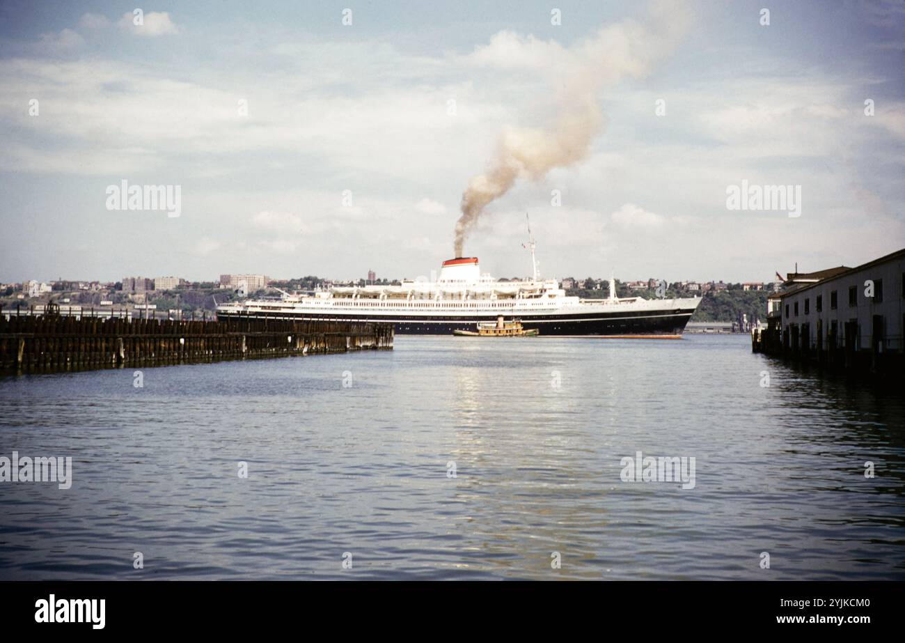 SS Cristoforo Colombo ocean liner ship, Manhattan, New York, NY State ...