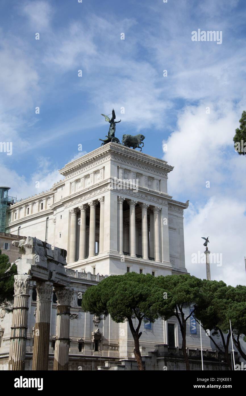 A photograph of the Altare della Patria captures its grand white marble ...