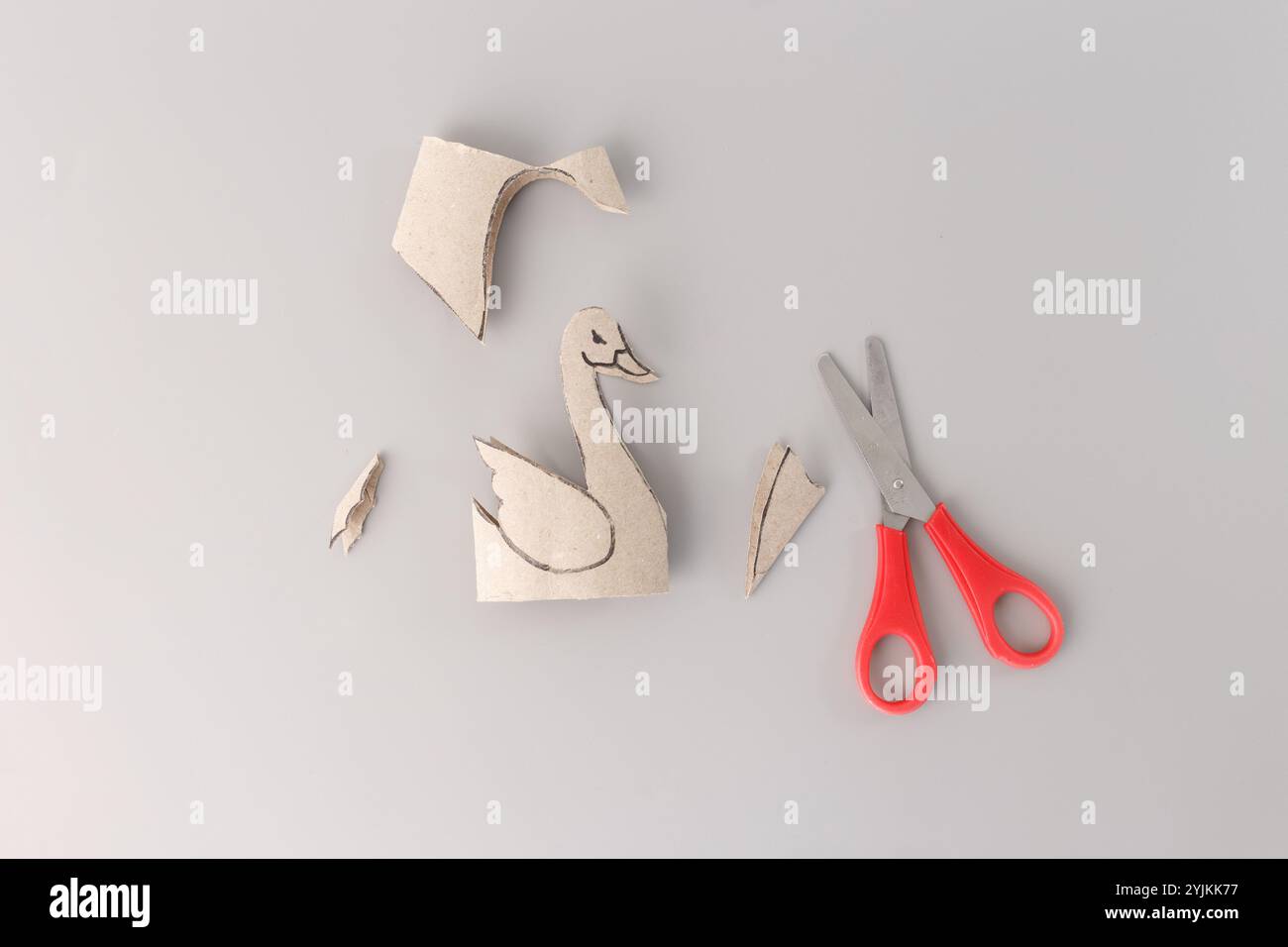 tutorial how to cut out paper swan bird toy, recycle art, toilet paper ...