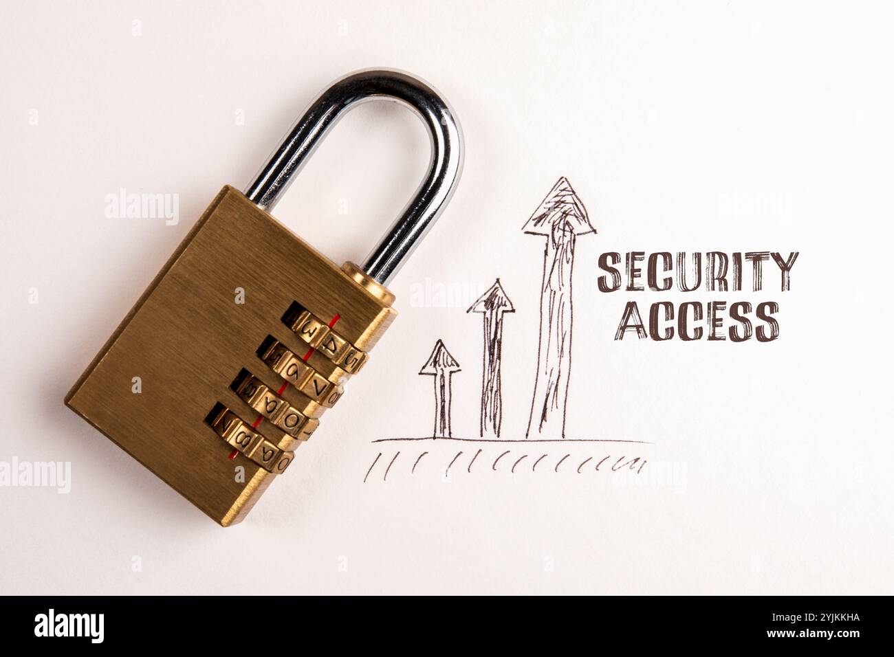 SECURITY ACCESS. Padlock with code on white background Stock Photo - Alamy