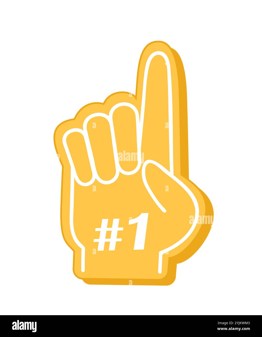 Fan foam finger. Number 1 one sports fan foam hand with raising ...