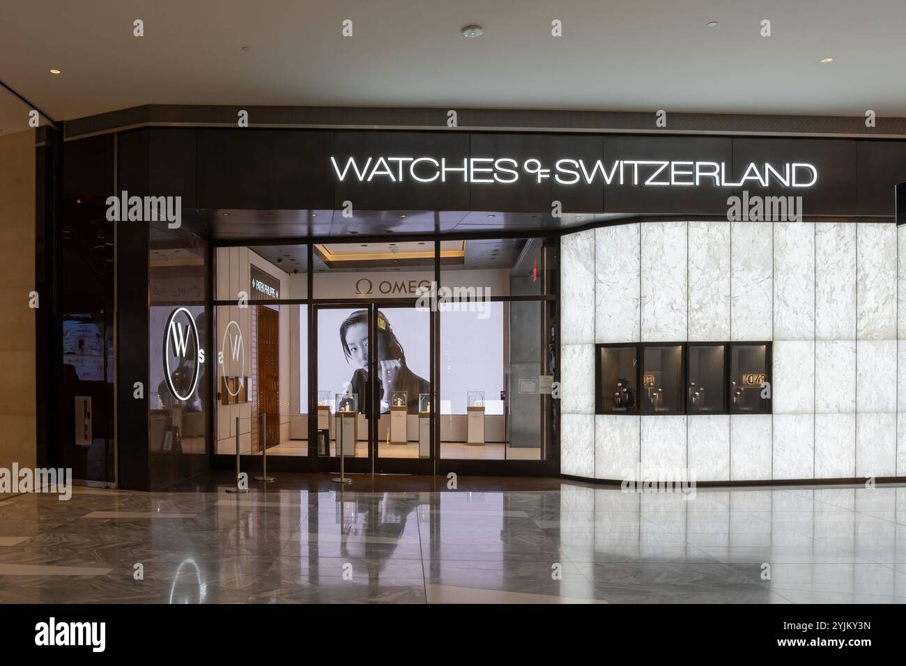 New York City, USA - August 18, 2022: A Watches of Switzerland store at ...