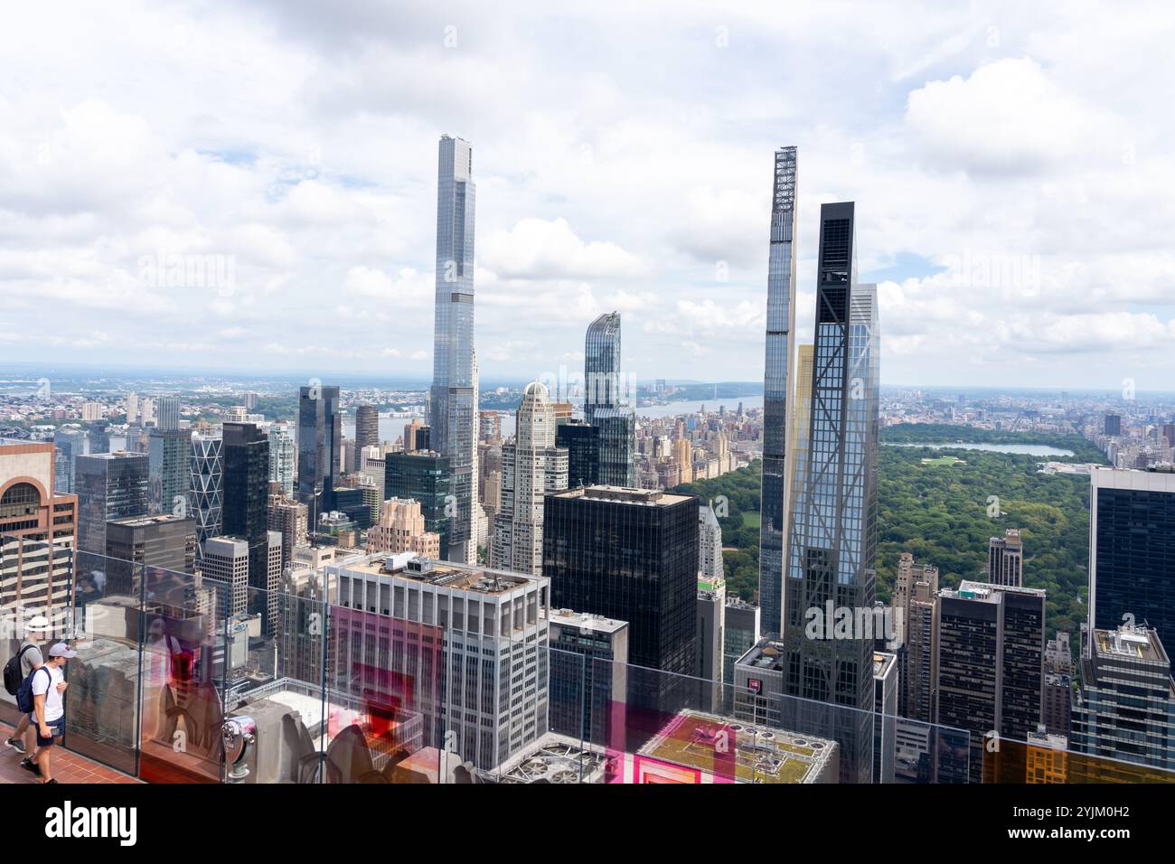 Manhattan skyline view from the observatory on a top of the building in ...
