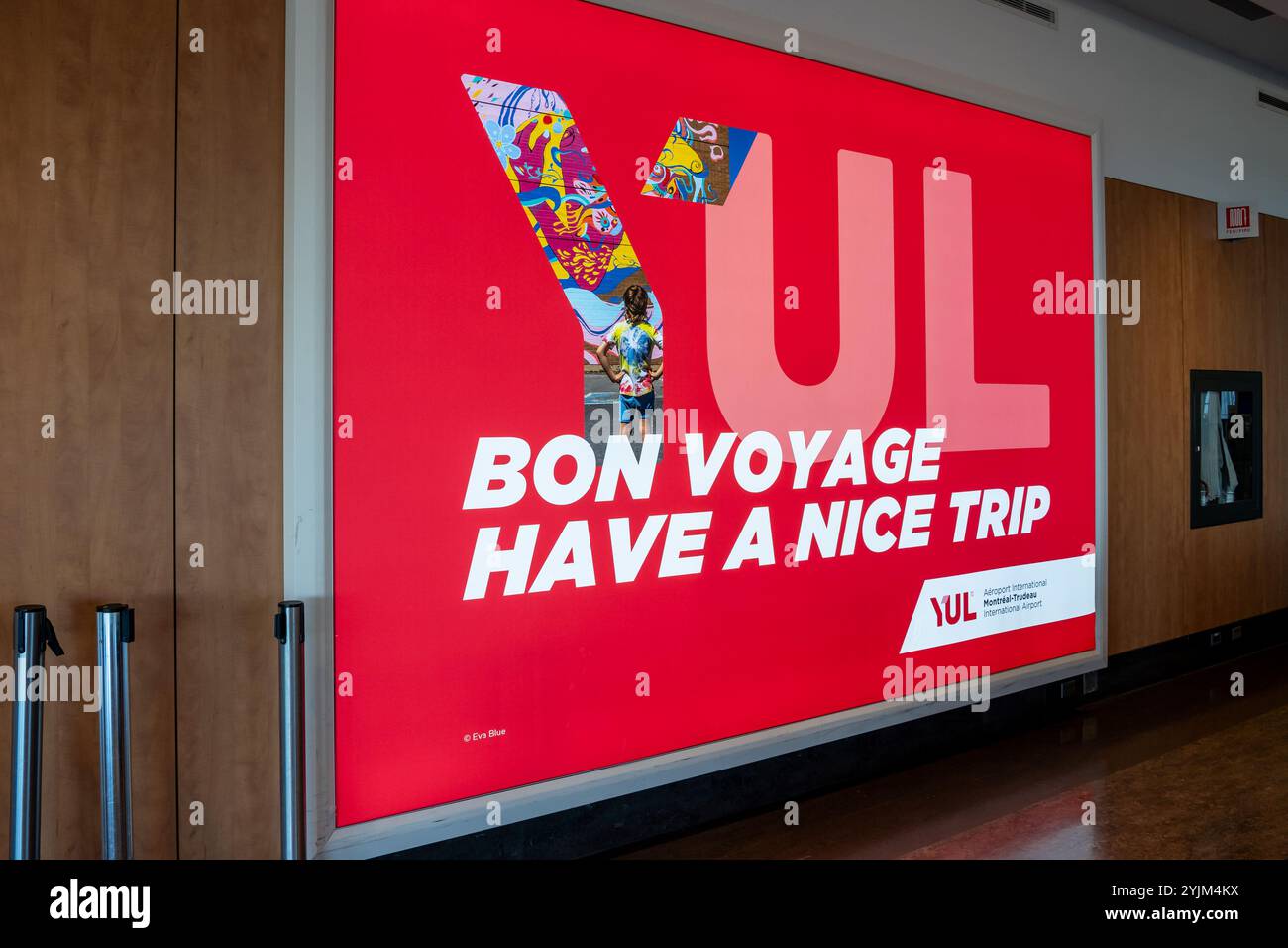 YUL HAVE A NICE TRIP signage is seen at Montreal-Trudeau International ...