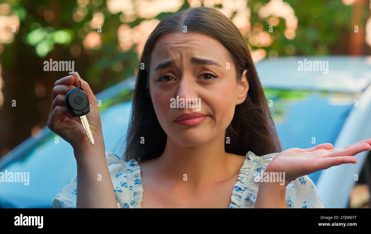 Confused pondering unsure Caucasian woman female girl client buyer ...