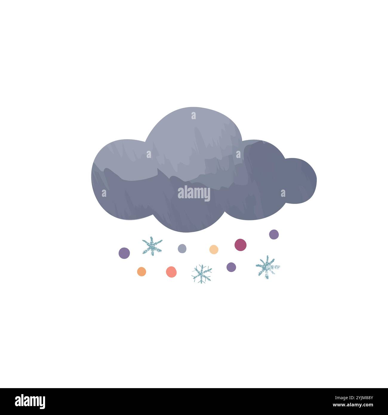 Snow Cloud vector design Winter Clipart, Snowy Sky Graphic, Frosty ...