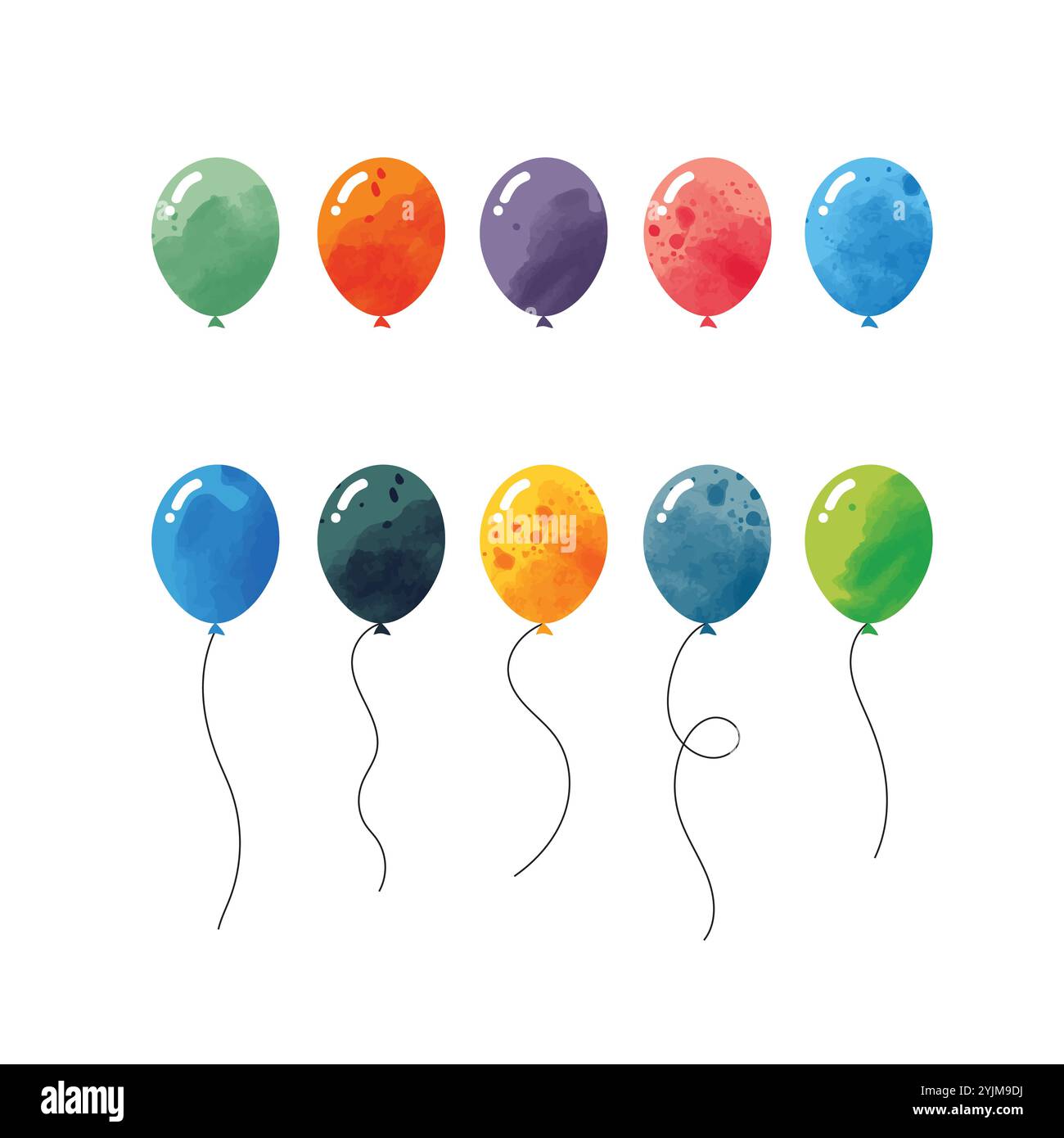 Balloon Clipart Bundle, Colorful Balloon vector graphics design Stock ...