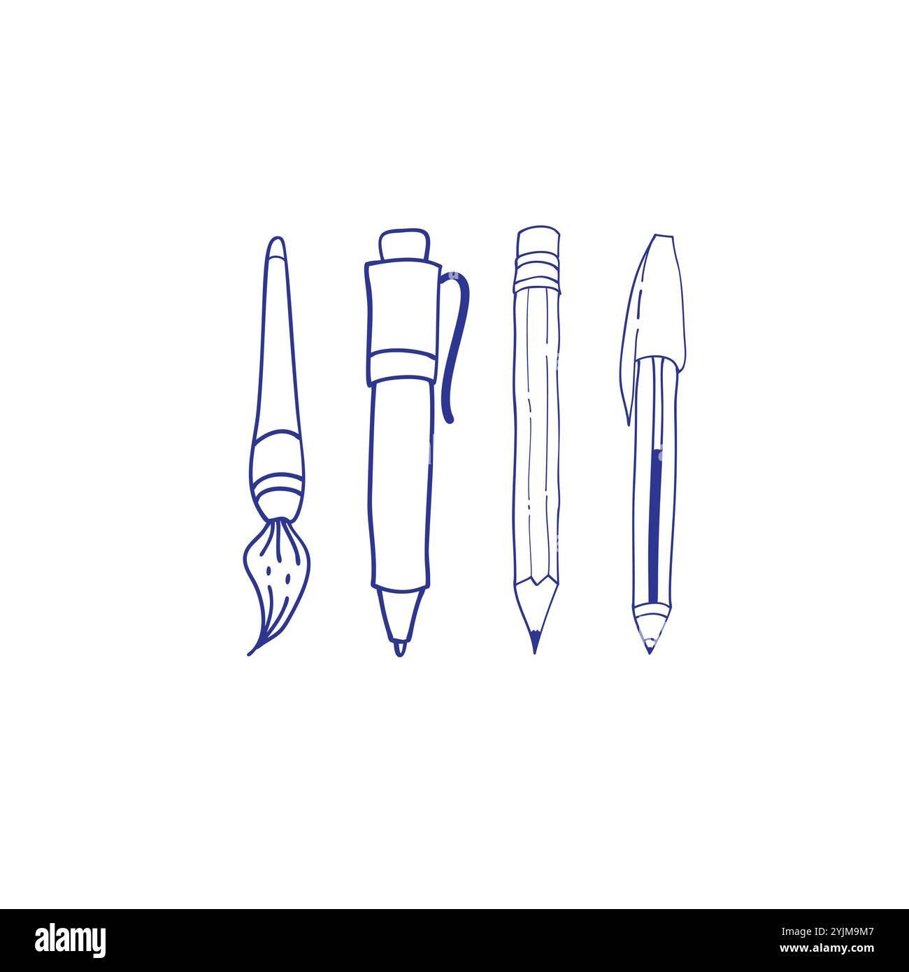 Four Pencils set hand drawn illustration, pen bundle Stock Vector Image & Art - Alamy