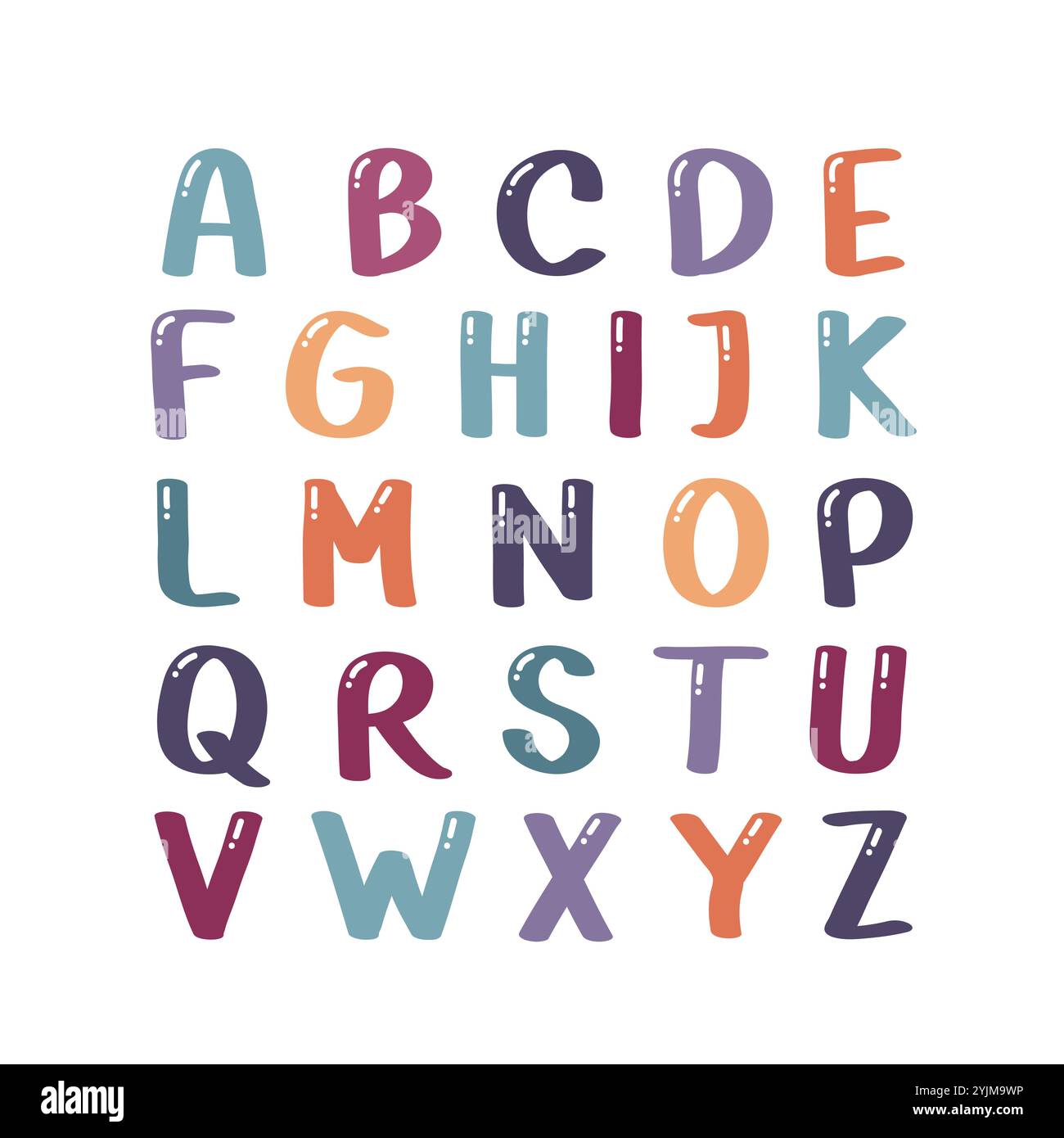 Colorful Alphabet Clipart Set, Colorful Letters Vector Graphics ...