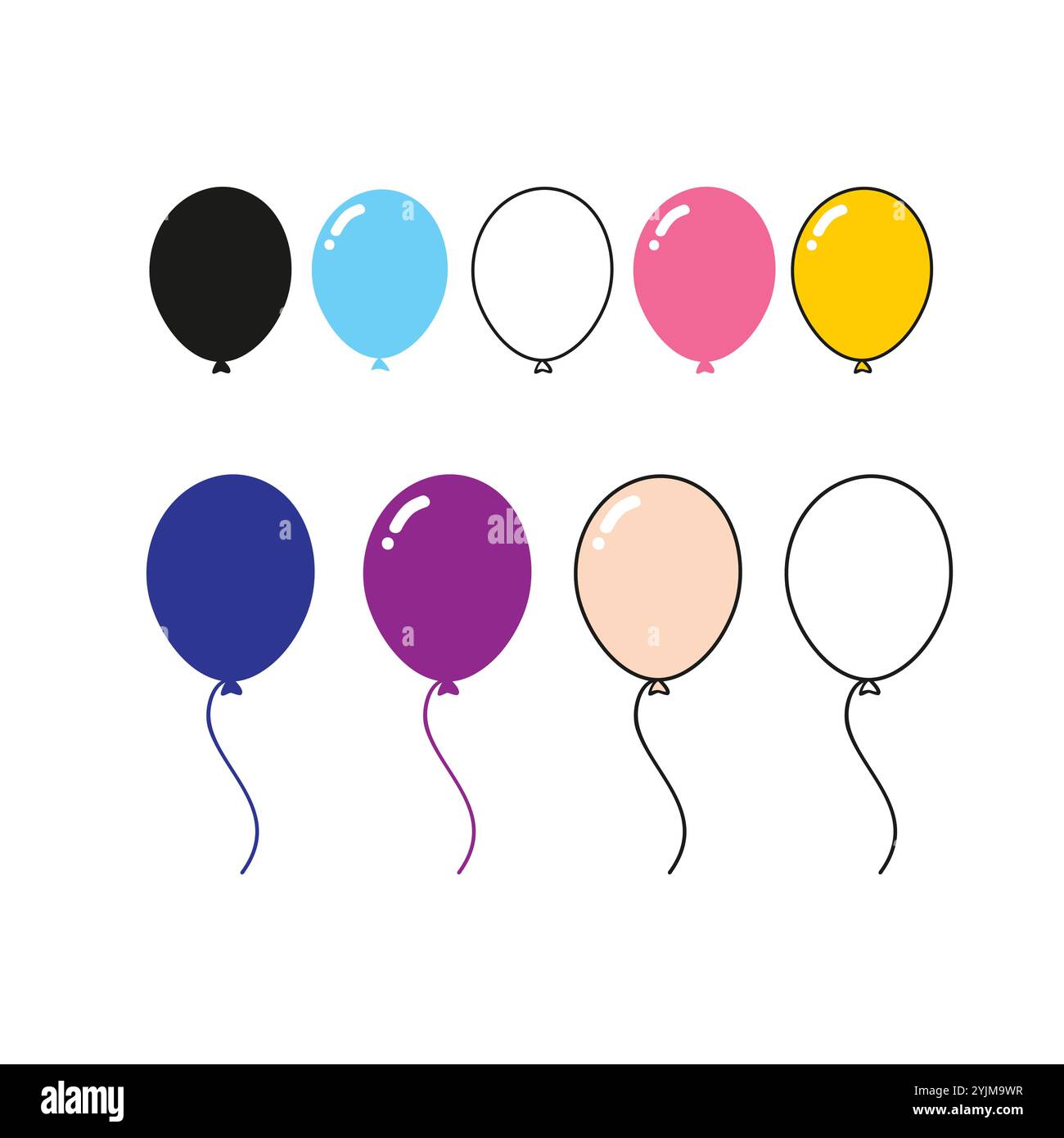 Colorful Balloon vector graphics Bundle, Balloon Graphics, Balloon Clip Art, Celebration ...