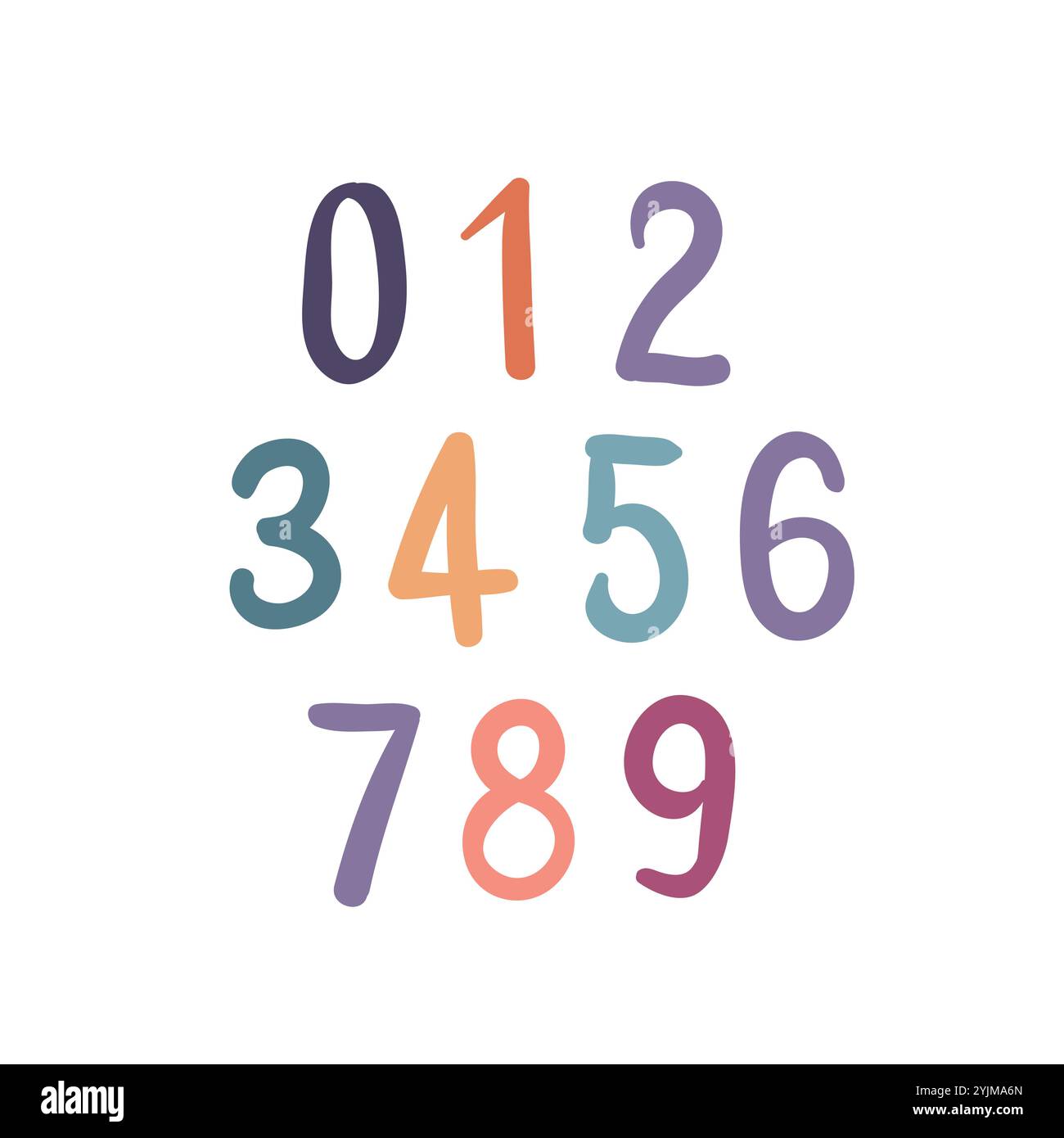 Numbers Vector graphics bundle, Numbers Clipart 0 to 9 Set, Colorful ...