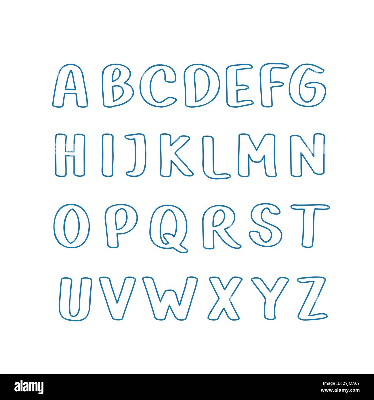 Outline Alphabet Vector Graphics Bundle, ABC clipart Letters Stock ...