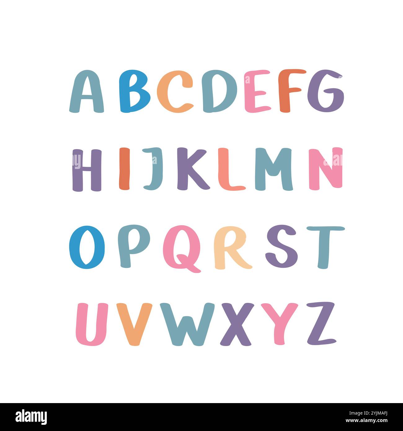 Pastel Alphabet Clipart Set, Colorful Letters Vector Graphics ...