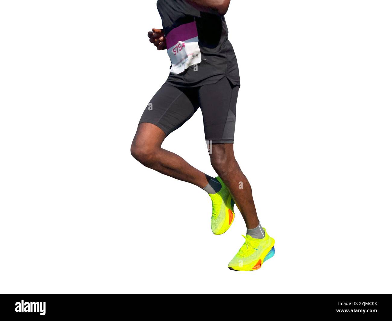 legs african athlete running marathon race isolated on white background ...