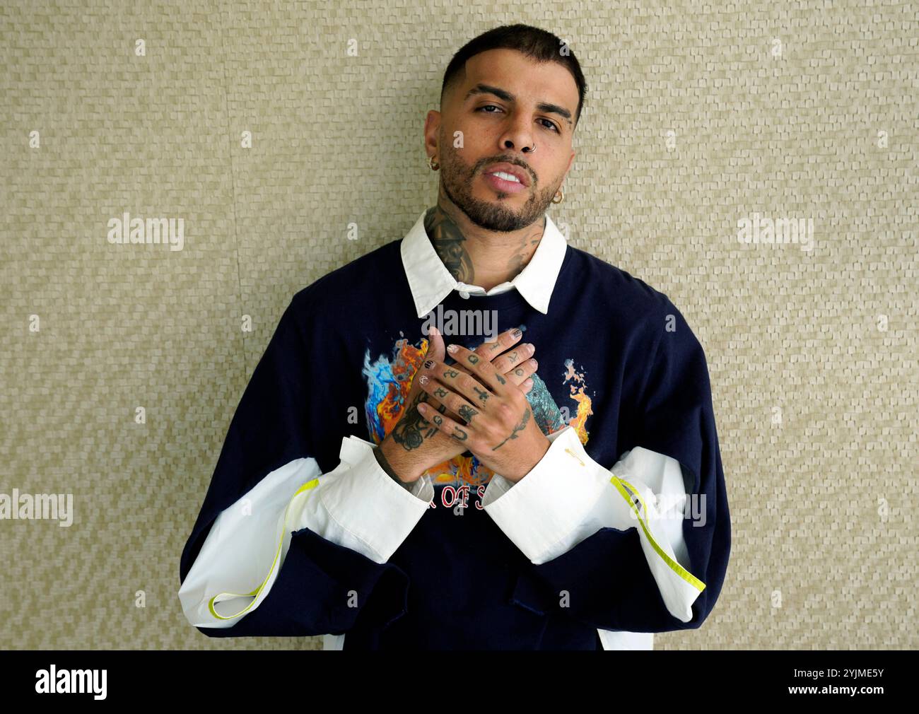 FILE - Singer/rapper Rauw Alejandro poses for a portrait at the Aria ...
