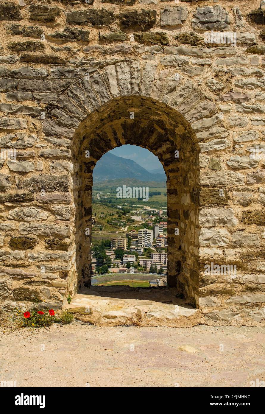 The historic Gjirokaster Castle in southern Albania, a UNESCO World ...