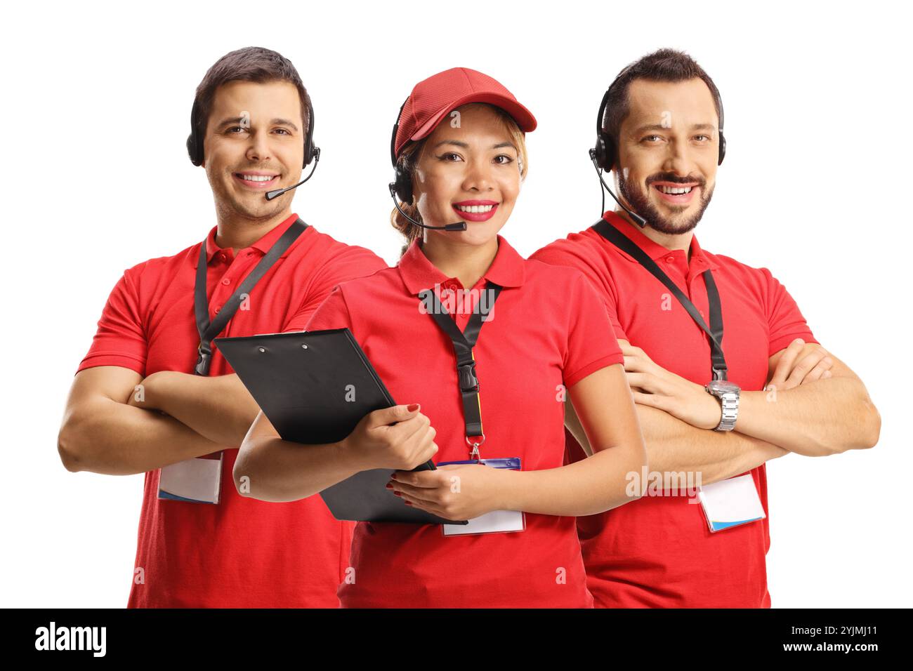 Young female workers call center hi-res stock photography and images - Alamy
