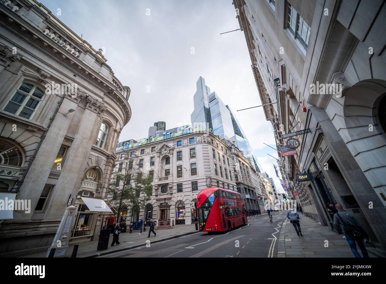 LONDON- NOVEMBER 14, 2024: Upward view of the City of London financial ...